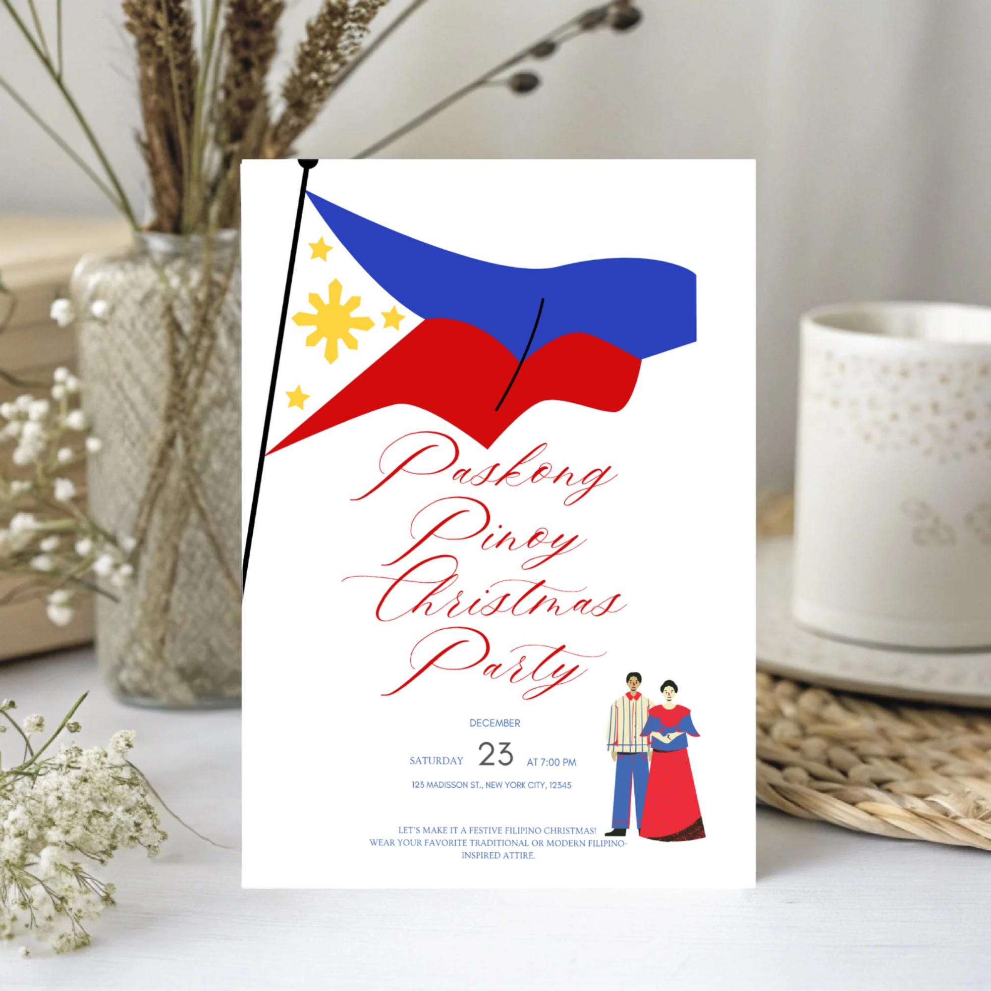 Filipino Christmas Party Invitation | Paskong Pinoy Digital Invite ...