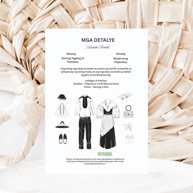 Editable Filipino Wedding Invitation, Barong Tagalog and Filipiniana ...