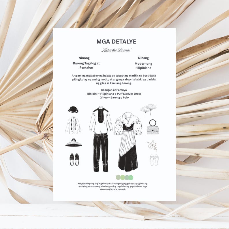 Editable Filipino Wedding Invitation, Barong Tagalog and Filipiniana ...