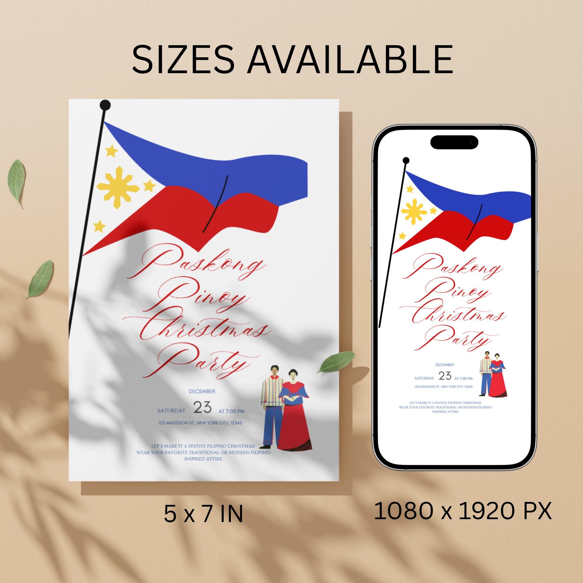Filipino Christmas Party Invitation | Paskong Pinoy Digital Invite ...