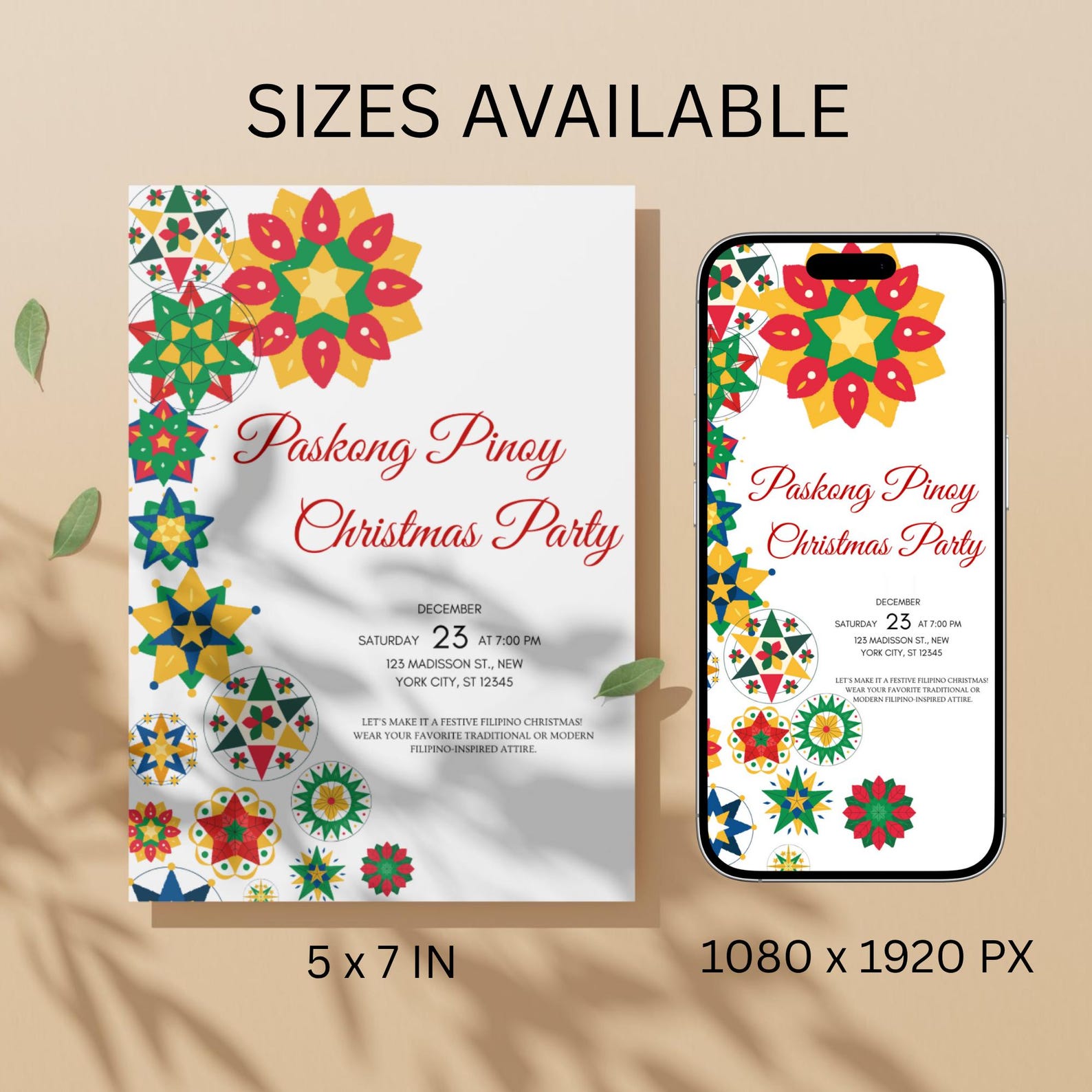 Filipino Christmas Party Invitation | Paskong Pinoy Parol Design ...