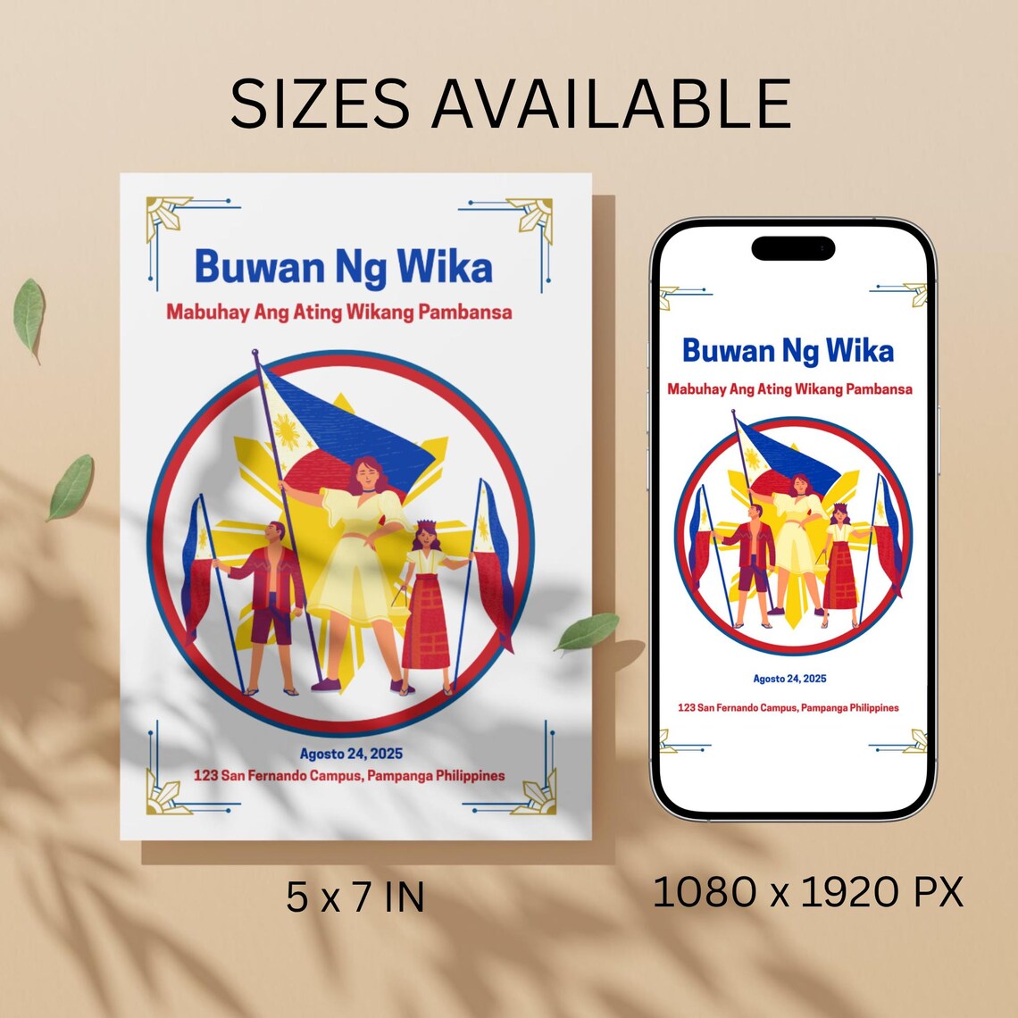 Buwan Ng Wika Invitation | Filipino Program Canva Template | Tagalog ...