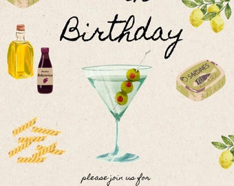 Italian Summer Birthday Invitation - Etsy