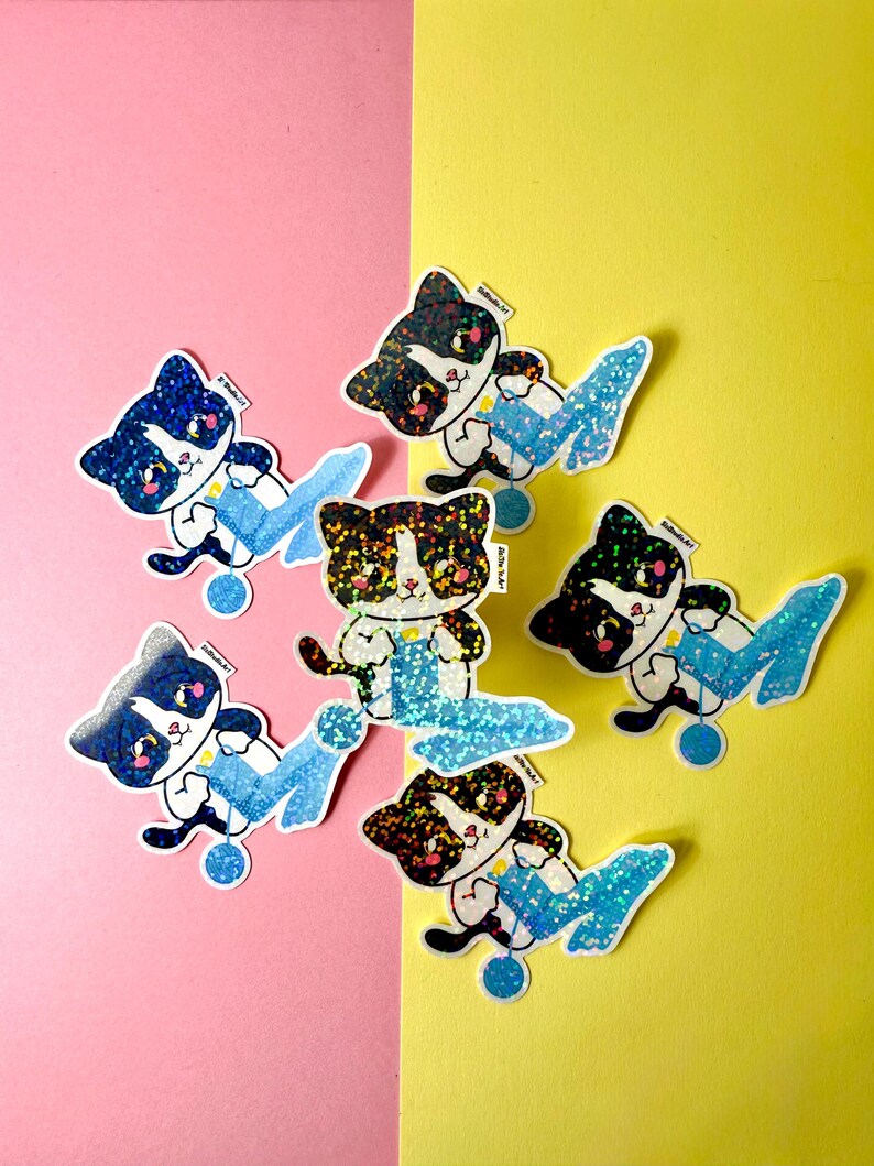 Knitting Club Stickers | Frog, Cat, Shark Vinyl Decals | Kawaii Planner ...