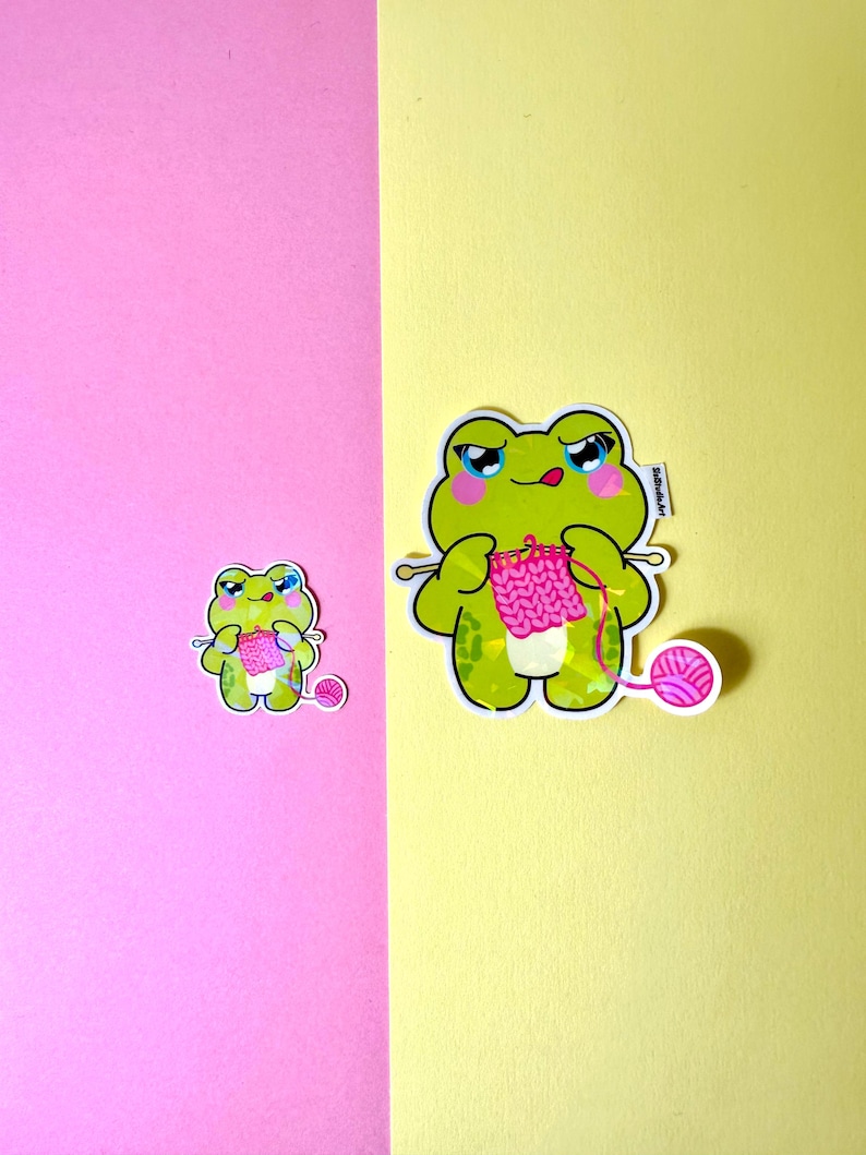 Knitting Club Stickers | Frog, Cat, Shark Vinyl Decals | Kawaii Planner ...