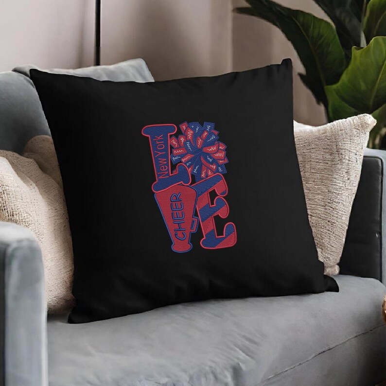 New York Cheer Machine Embroidery Design File, LOVE Cheerleading ...