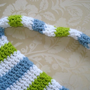 Crochet Long Tail Elf Hat Newborn Blue Green and White Elf Hat ...