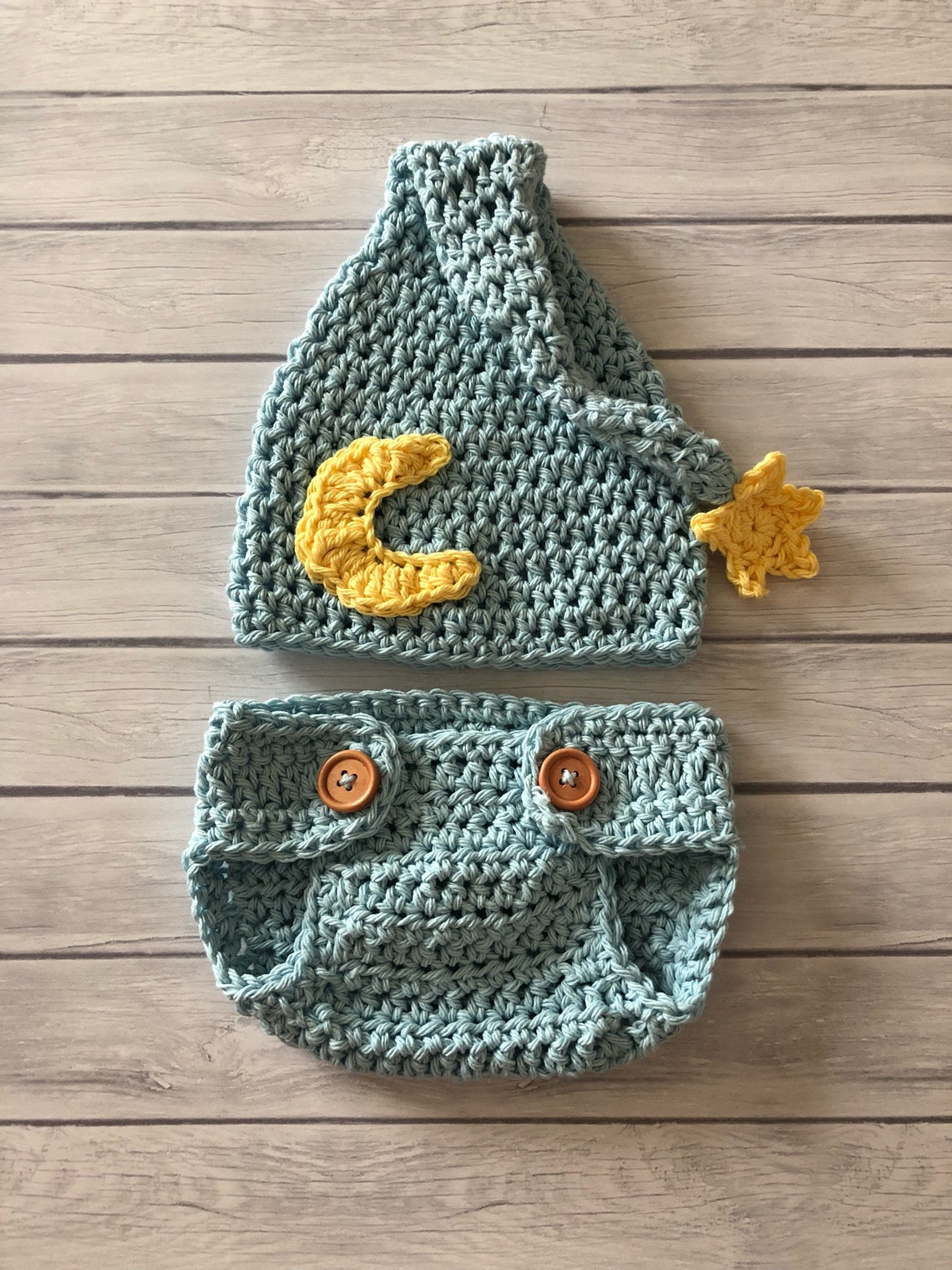 Moon and star hat newborn moon hat long tail hat baby elf | Etsy
