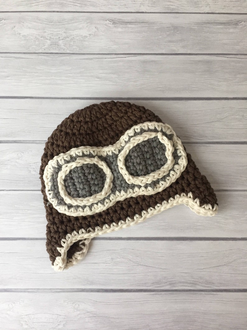 Newborn Aviator Hat, Baby Aviator Hat, Newborn Photo Prop, Baby Boy Hat ...