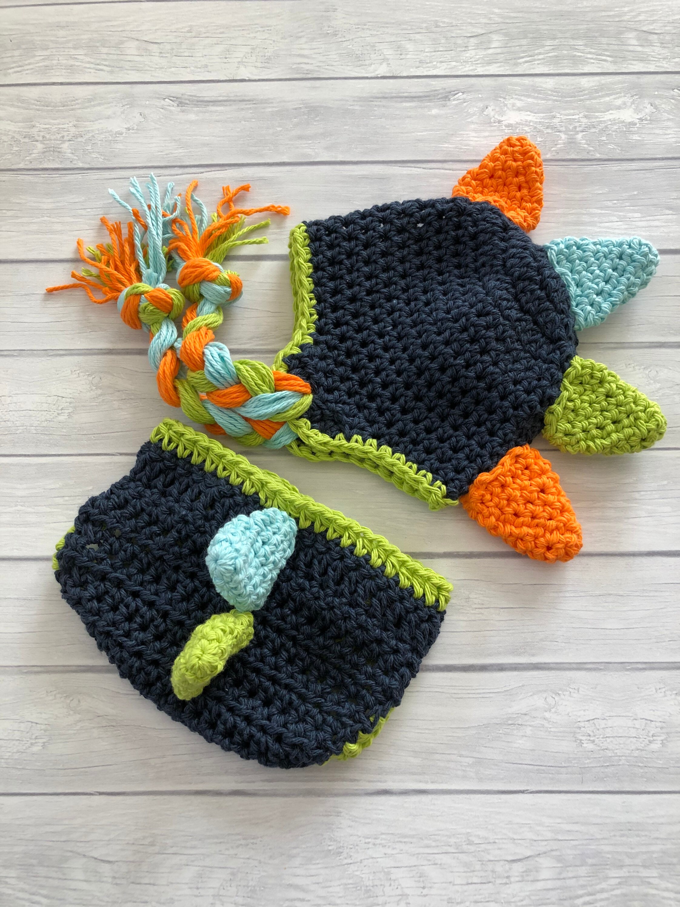 Dinosaur hat newborn to toddler sizes hat and diaper cover | Etsy