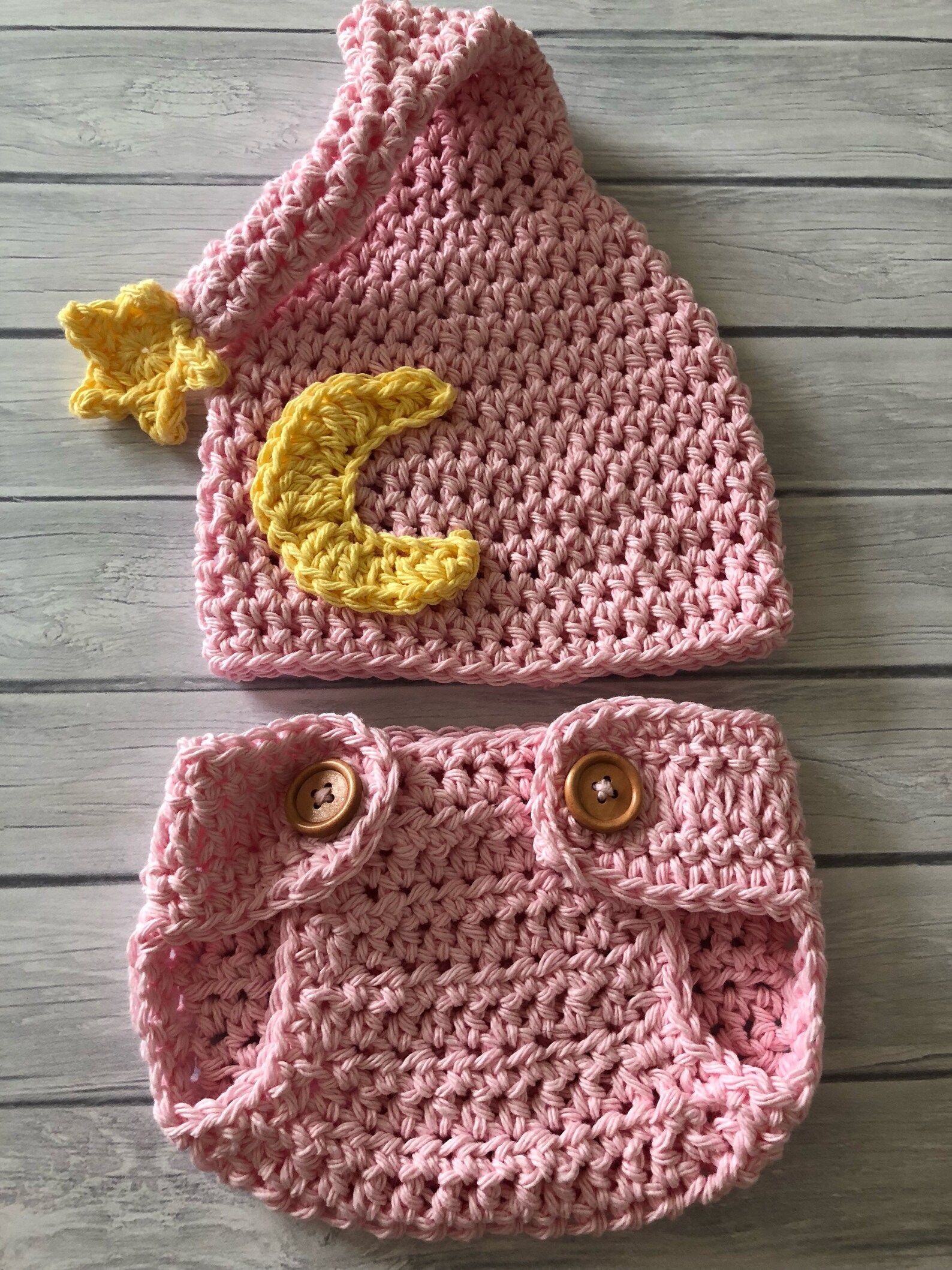 Moon and Star Hat, Newborn Moon Hat, Long Tail Hat, Baby Elf Hat ...