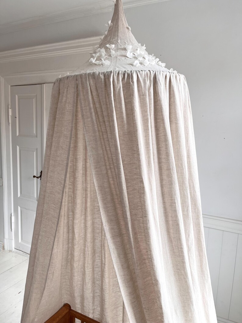Linen Canopy Kids Room, Natural Beige Canopy, Natural Linen, Nursery ...