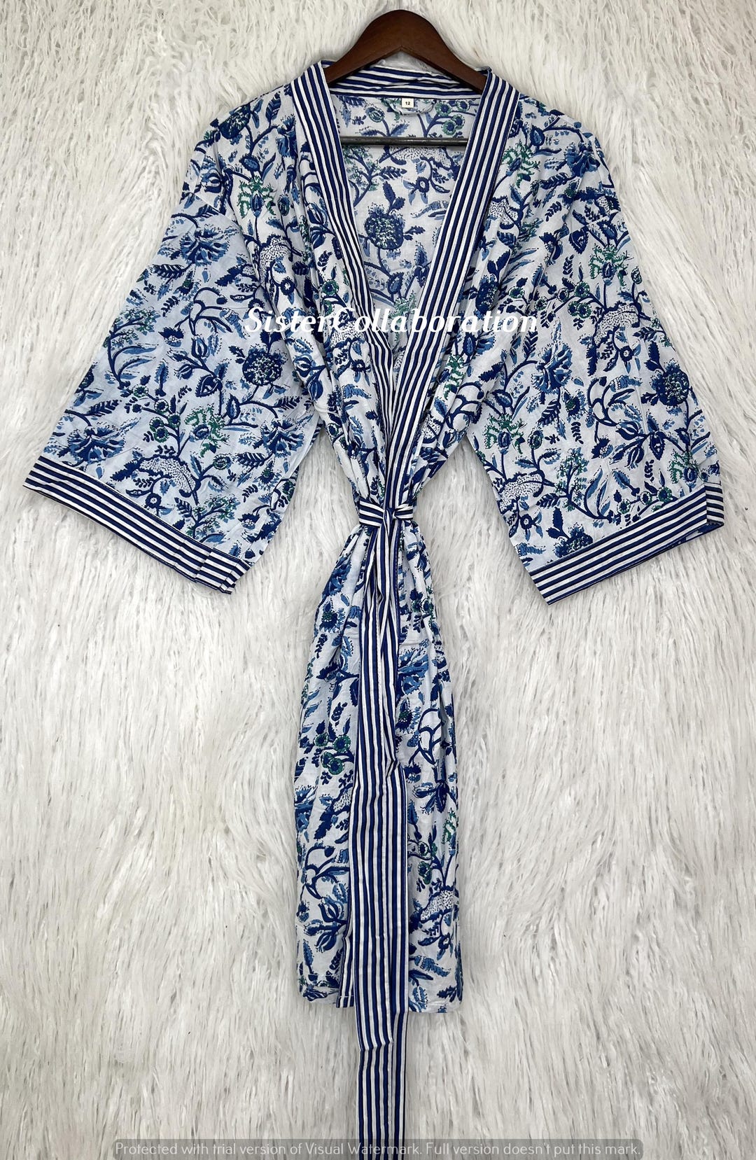Handmade Cotton Kimono Robe: Floral Summer Lounge Robe for Women - Etsy
