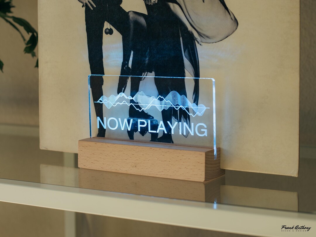 Now Playing Vinyl Record LED Sign – Acrylic Light up Stand for ...