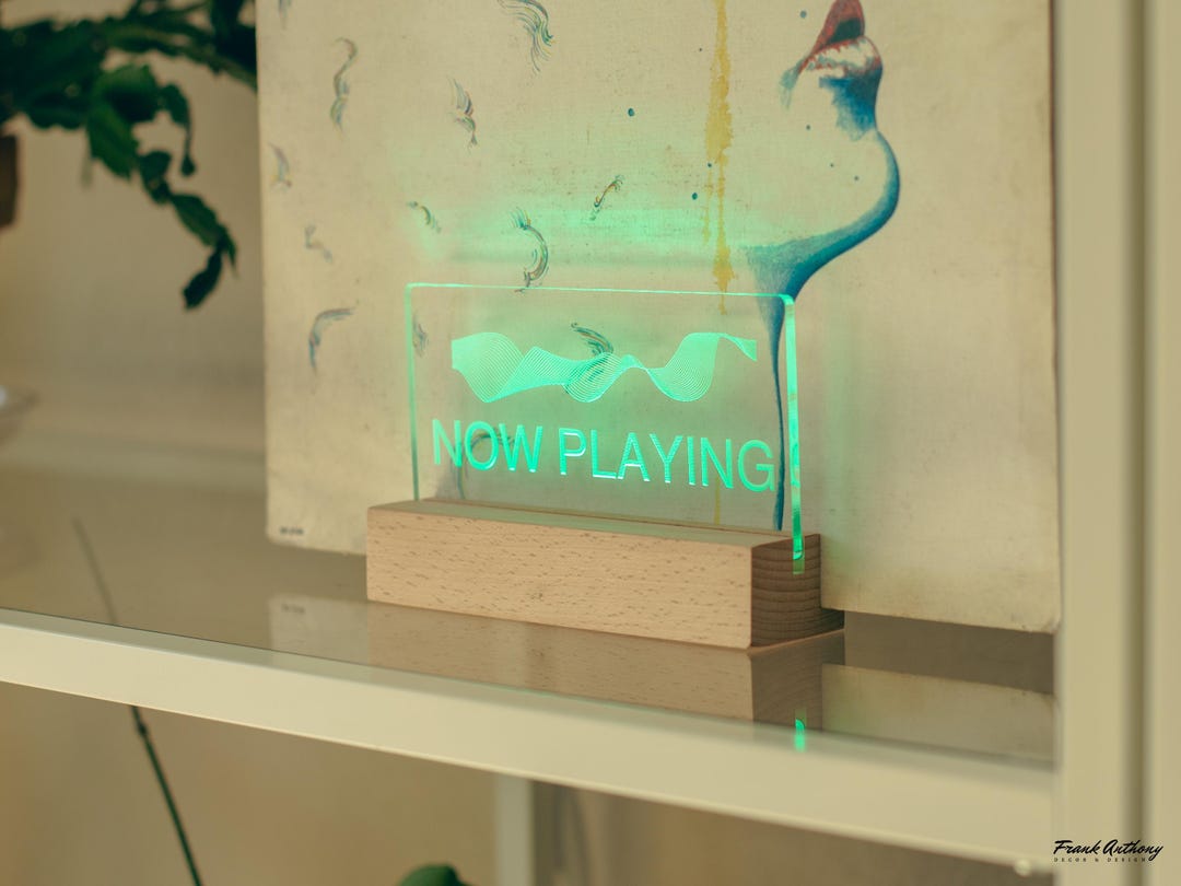 Now Playing Vinyl Record LED Sign – Acrylic Light up Stand for ...