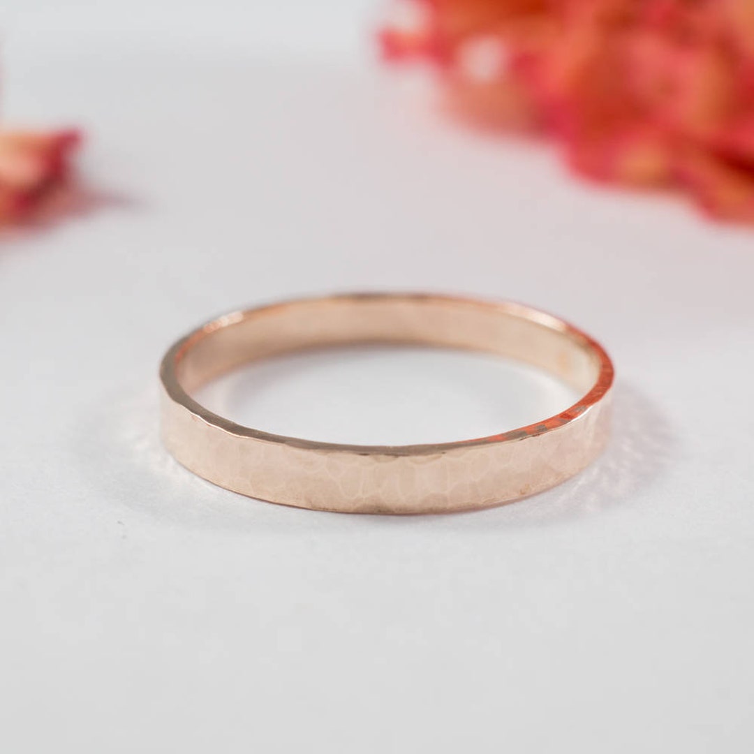 Rose Gold Wedding Band: A 18ct Rose Gold Textured Wedding Ring Band - Etsy