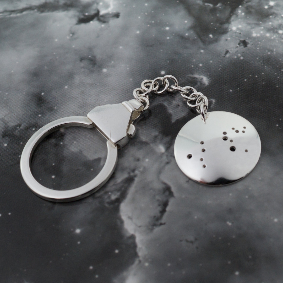 Silver Leo Keyring: the Constellation of Leo on a Sterling Silver ...