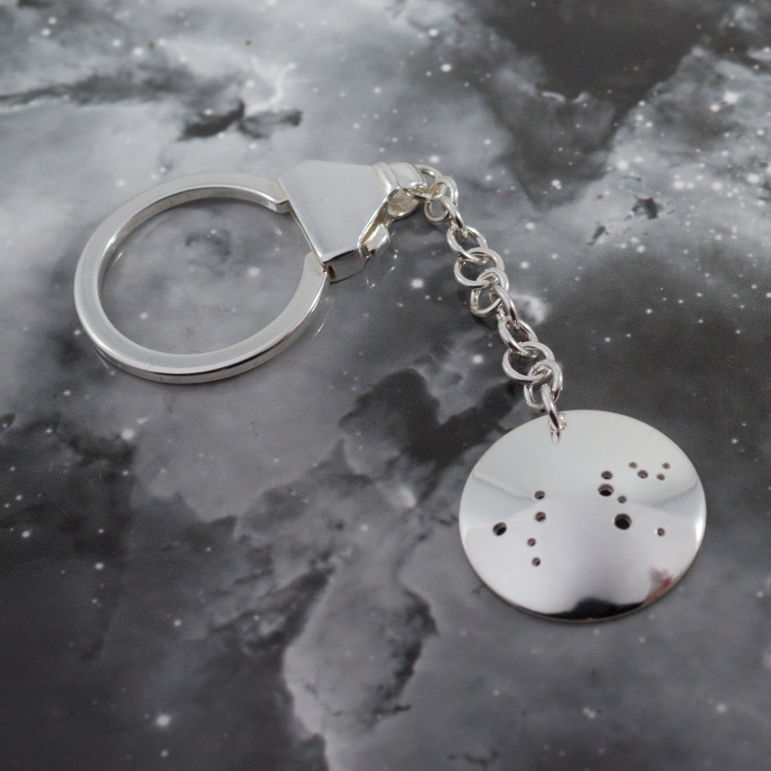 Silver Leo Keyring: the Constellation of Leo on a Sterling Silver ...