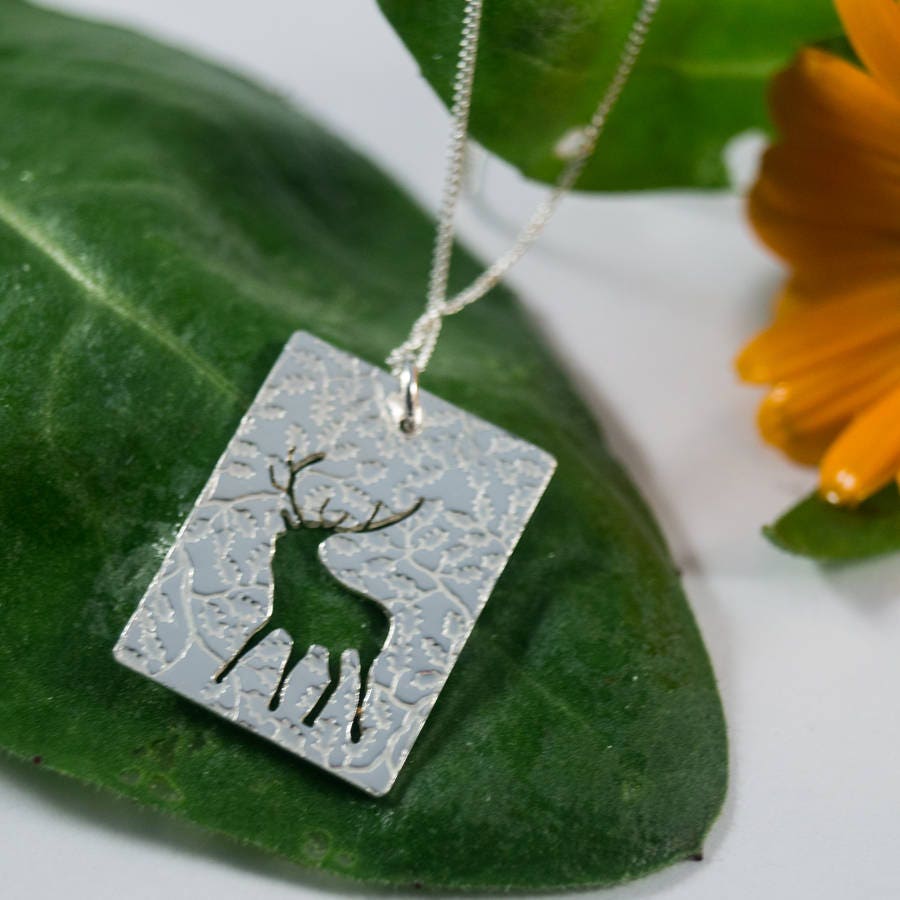 Silver Stag Pendant: Handmade in Sterling Silver - Etsy UK