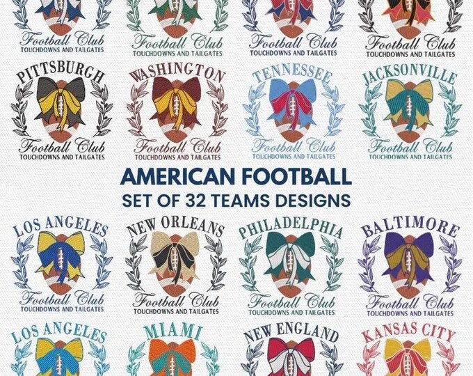 32 Teams Football Embroidery Design Bundle, Touchdowns and Tailgates ...