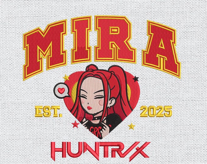 Huntrix Mira Embroidery Design, Kpop Demon Hunter Stitch, 4 Sizes ...