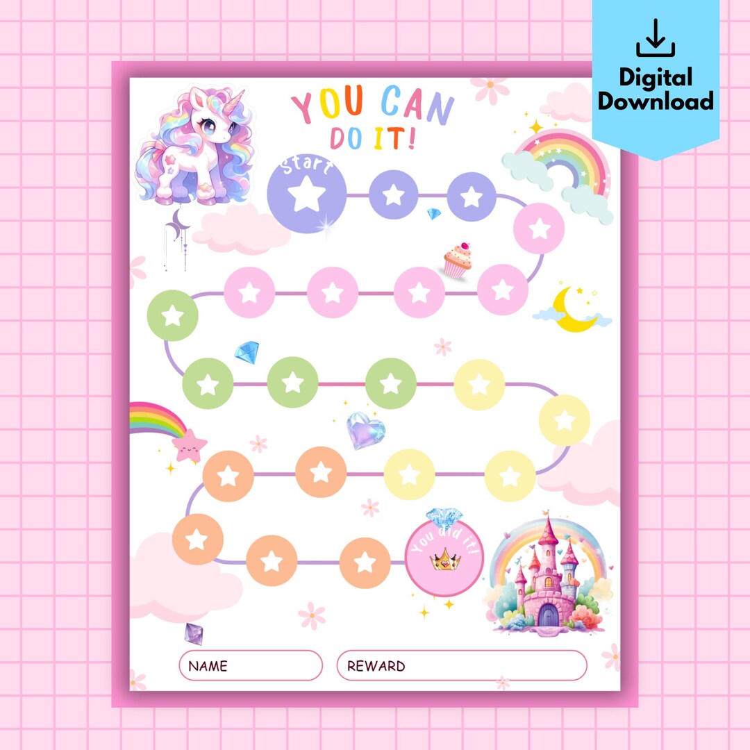 Printable Unicorn Reward Chart, Unicorn Behavior Chart, Toddler ...