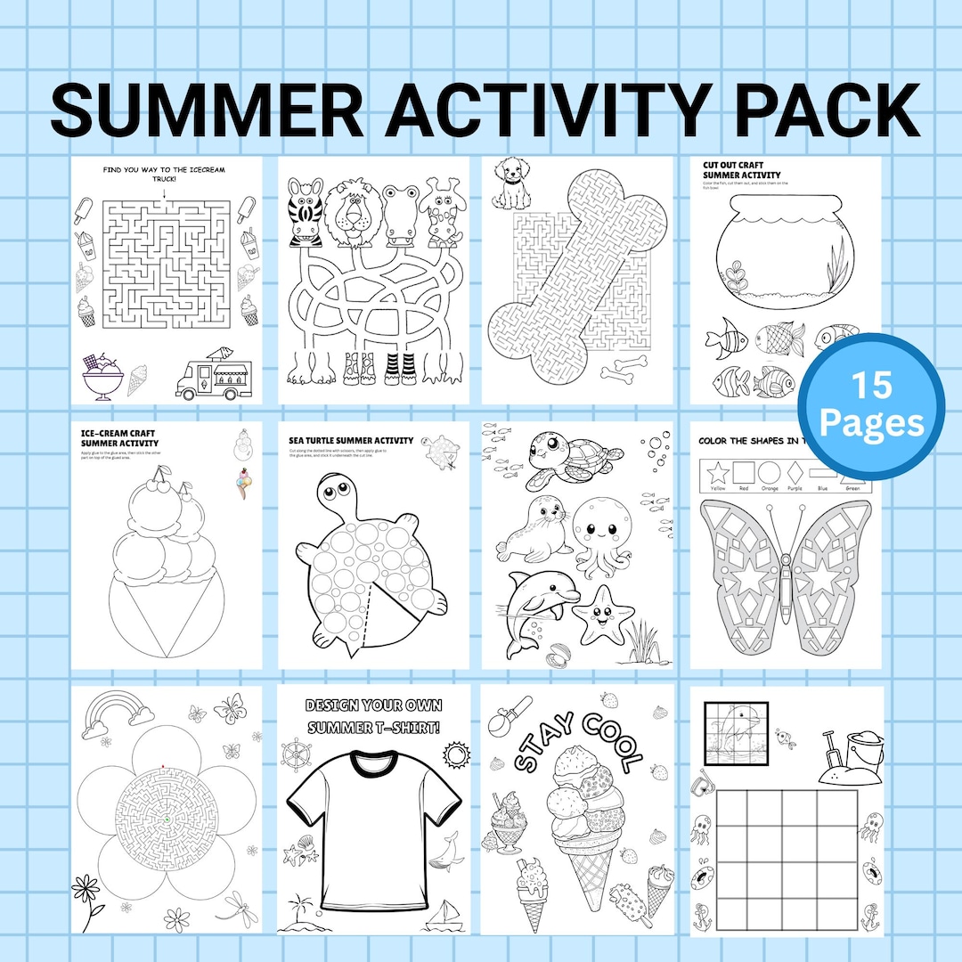 Summer Printable Activity Bundle for Kids | Preschool Worksheets ...