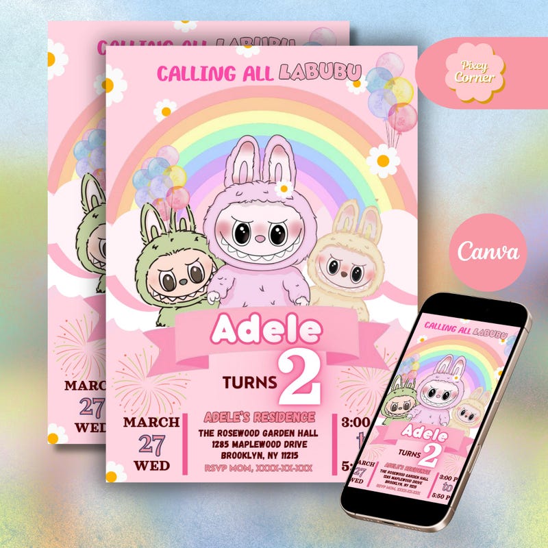 Labubu Invitation - Etsy