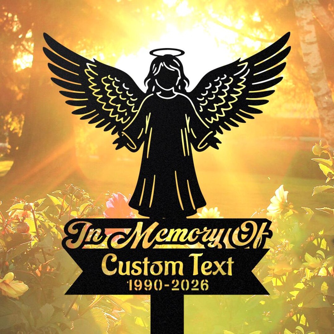 Personalized Angel Memorial Garden Stake,in Loving Memory Garden Sign ...