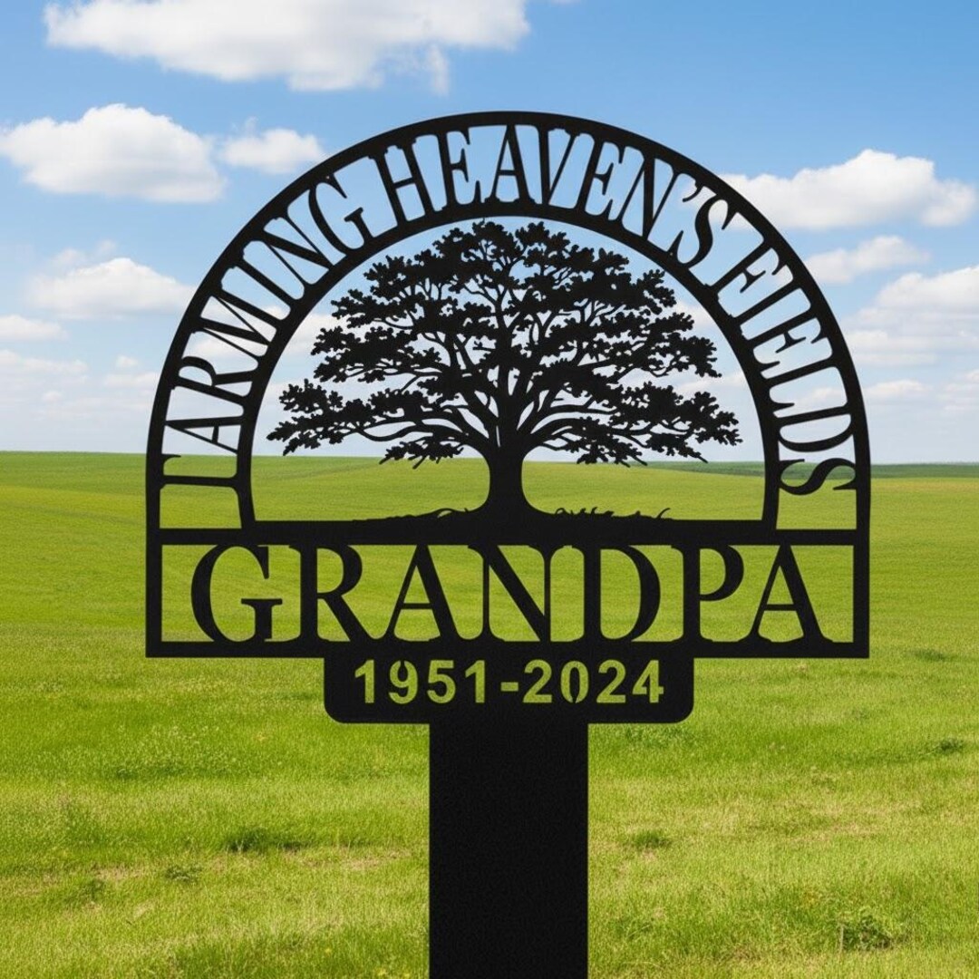 Personalized Grandpa Memorial Garden Stake, Custom Tree Farm Tribute ...