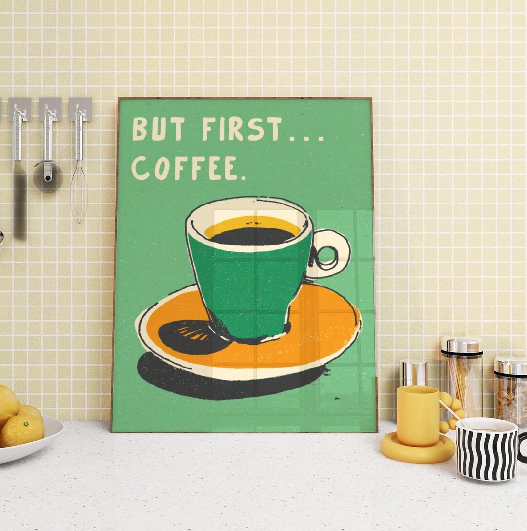 Retro Kitchen Art, Coffee Print: Retro Kitchen Art for Coffee Lovers ...
