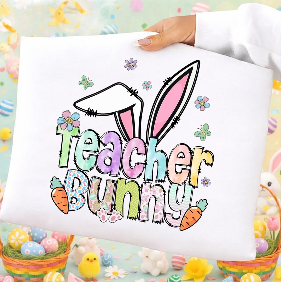 Teacher Bunny PNG, Easter Teacher Clipart, Cute Bunny Teacher Design ...