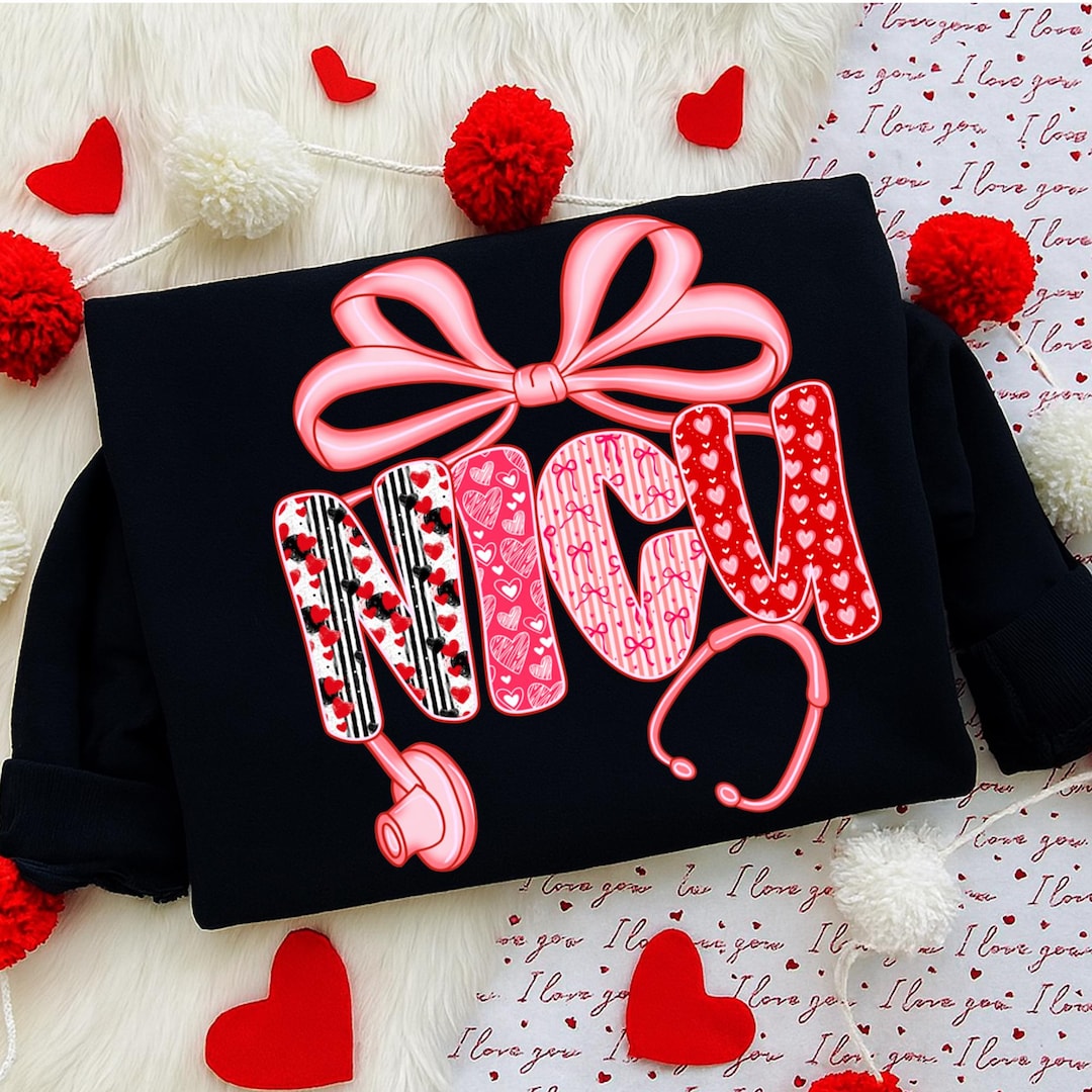 NICU Nurse PNG Valentine, Nurse Love Clipart, Y Tá NICU Bow Stethoscope ...