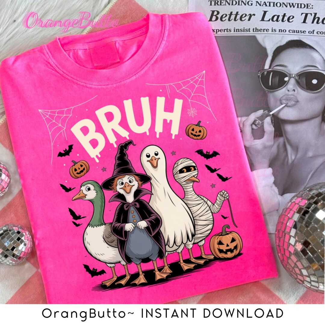 Bruh Halloween Goose Silly Png, Goose Skull Pumpkin Witch Fall, Just A ...