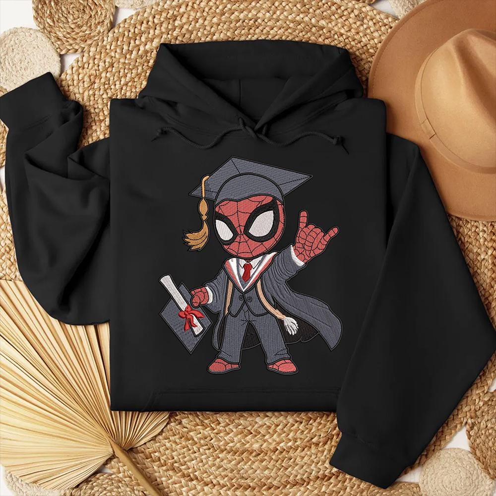 Super Hero Graduation Embroidery Design, Comic Style Super Hero Machine ...
