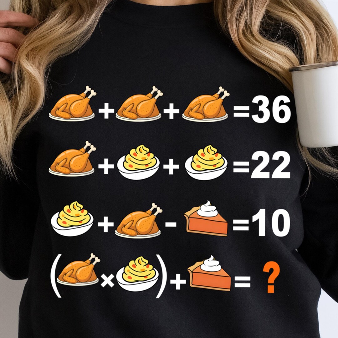 Thanksgiving Food Puzzle PNG, Turkey Mashed Potato Pie Math Riddle, Fun ...