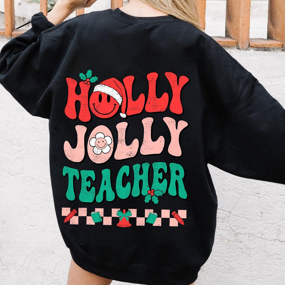 In My Holly Jolly Teacher Era PNG, Christmas Teacher Sublimation Design ...
