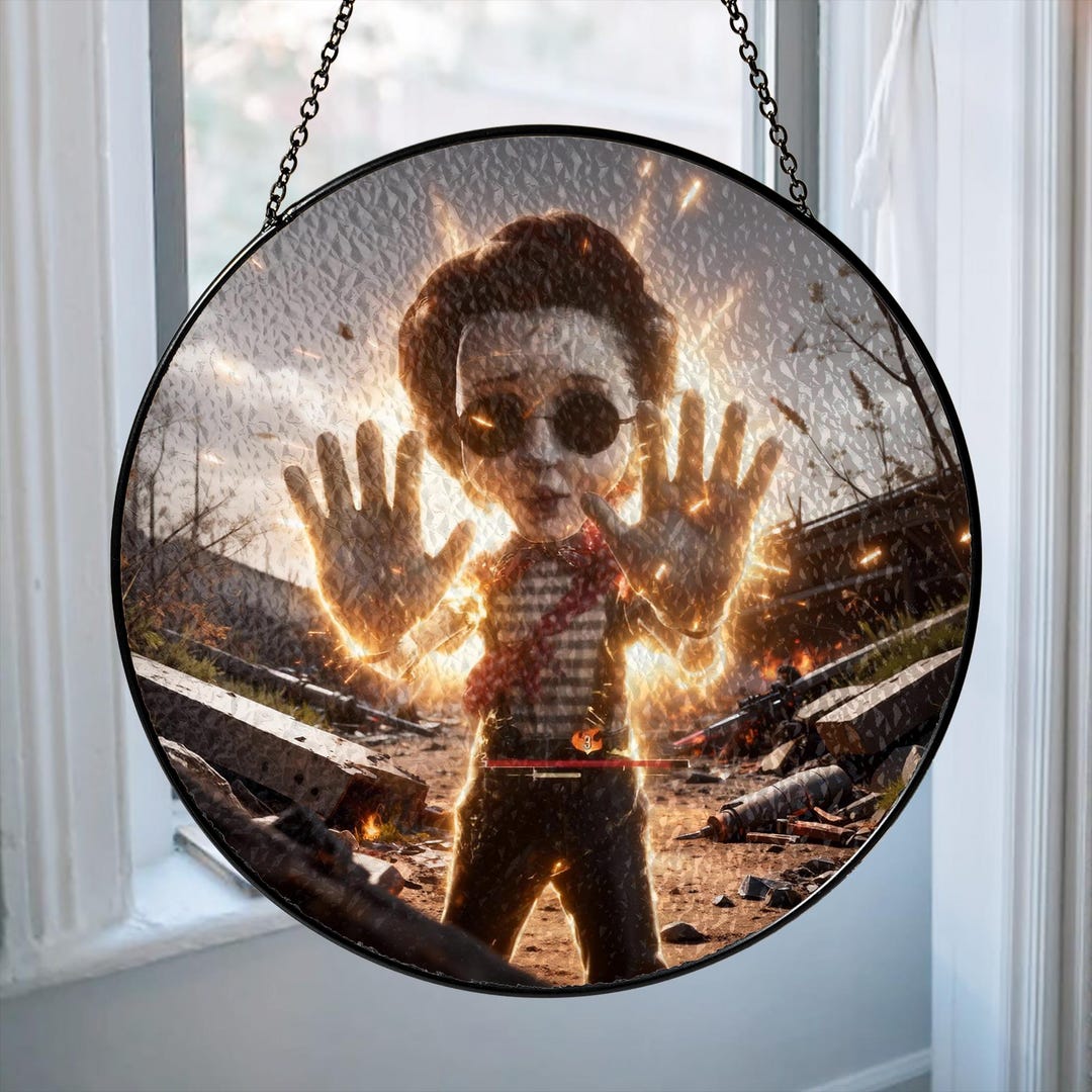 Mime Expedition 33 Stained Glass Suncatcher- Fantasy Boss Window ...