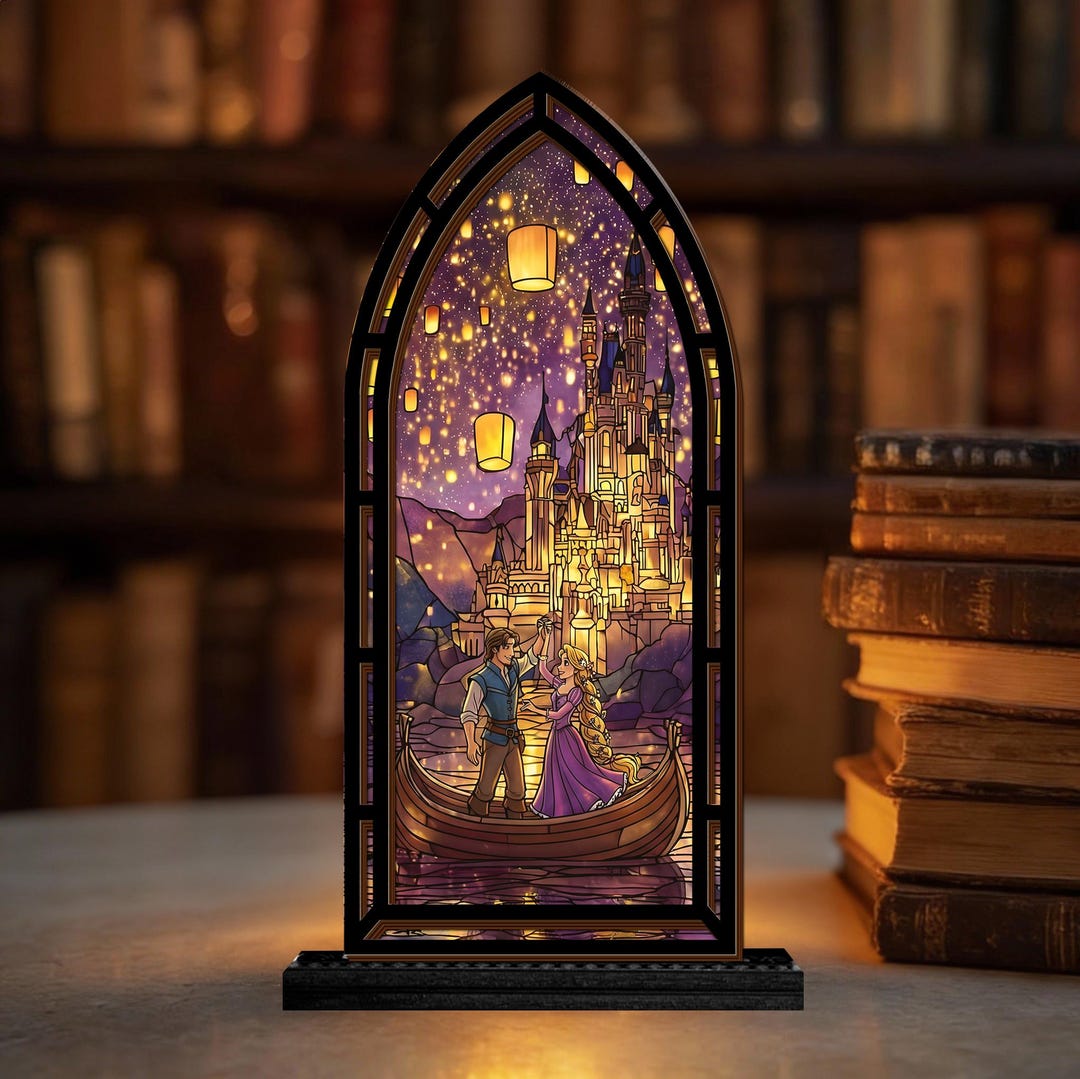 Disney Rapunzel Princess Suncatcher Candle Holder, Tangled Bookshelf ...
