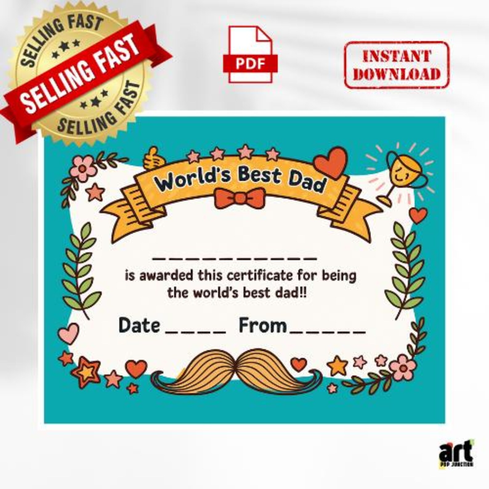 Happy Father's Day - World's Best Dad Certificate | Best Father's Day ...