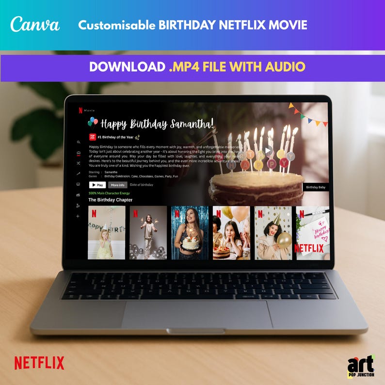 Birthday Video – Editable Netflix-inspired Personalized Video, Unique ...