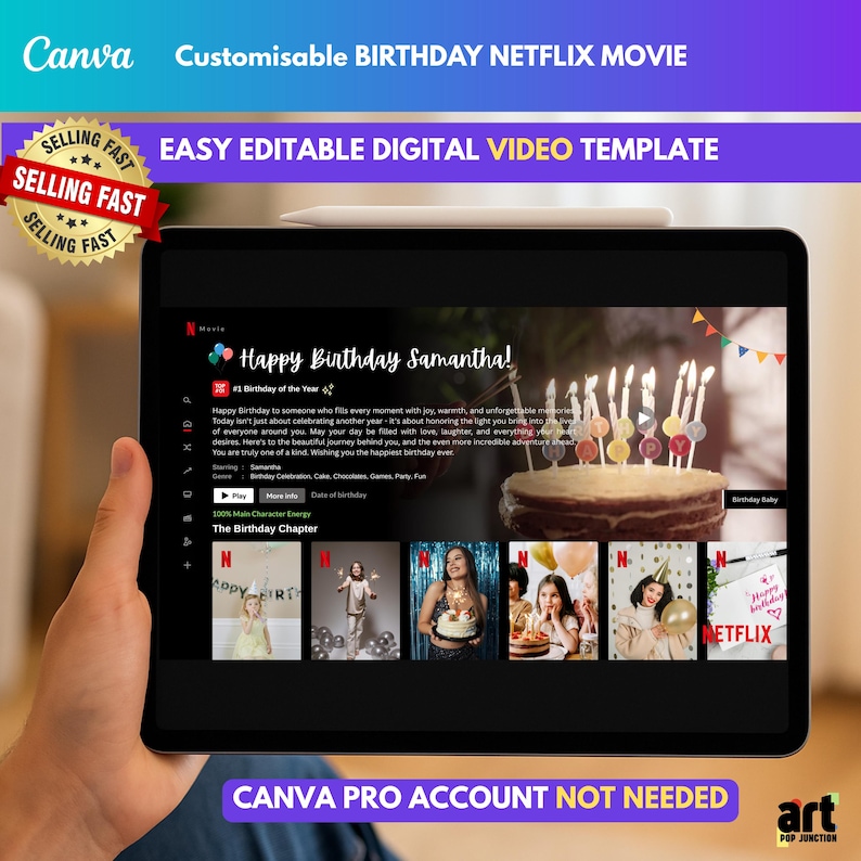 Birthday Video – Editable Netflix-inspired Personalized Video, Unique ...