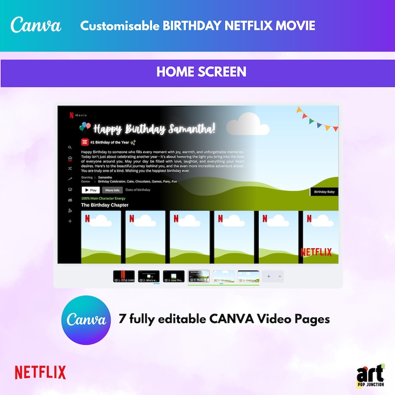 Birthday Video – Editable Netflix-inspired Personalized Video, Unique ...