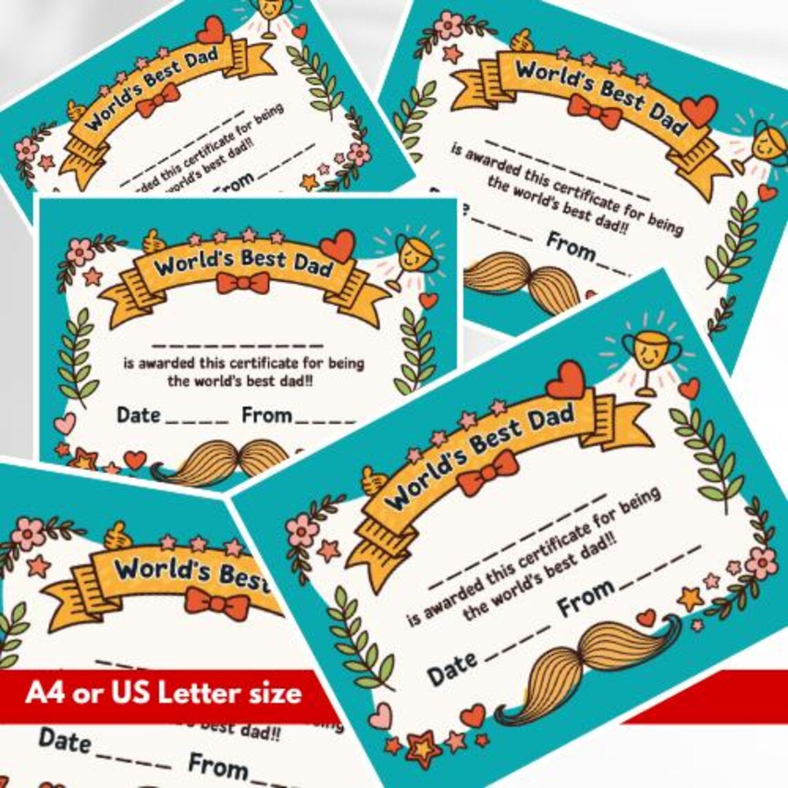 Happy Father's Day - World's Best Dad Certificate | Best Father's Day ...