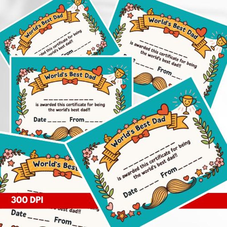 Happy Father's Day - World's Best Dad Certificate | Best Father's Day ...