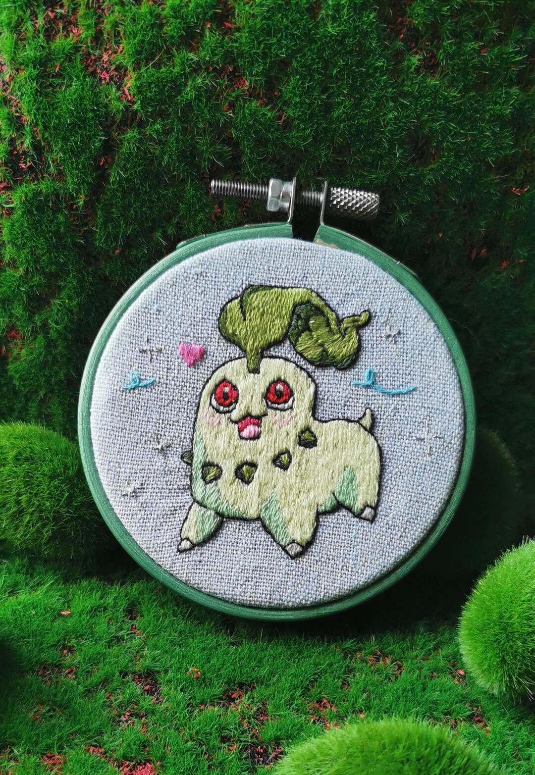 Chikorita Embroidery Pokemon Starter Decorative Hoop - Etsy
