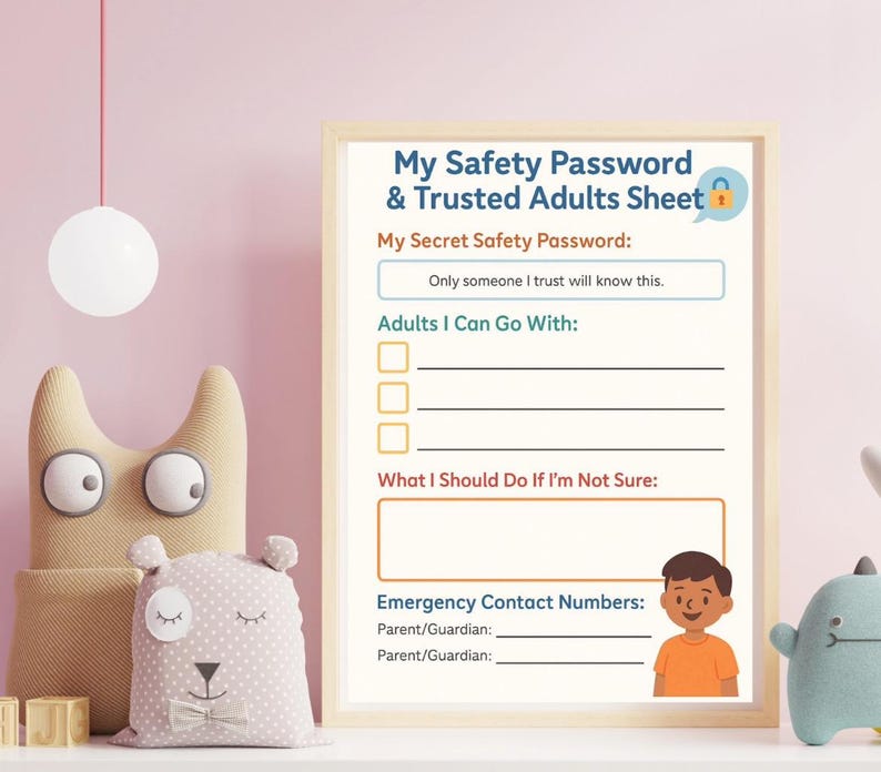 Kids Safety Chart-printable Trusted Adult Chart - Etsy