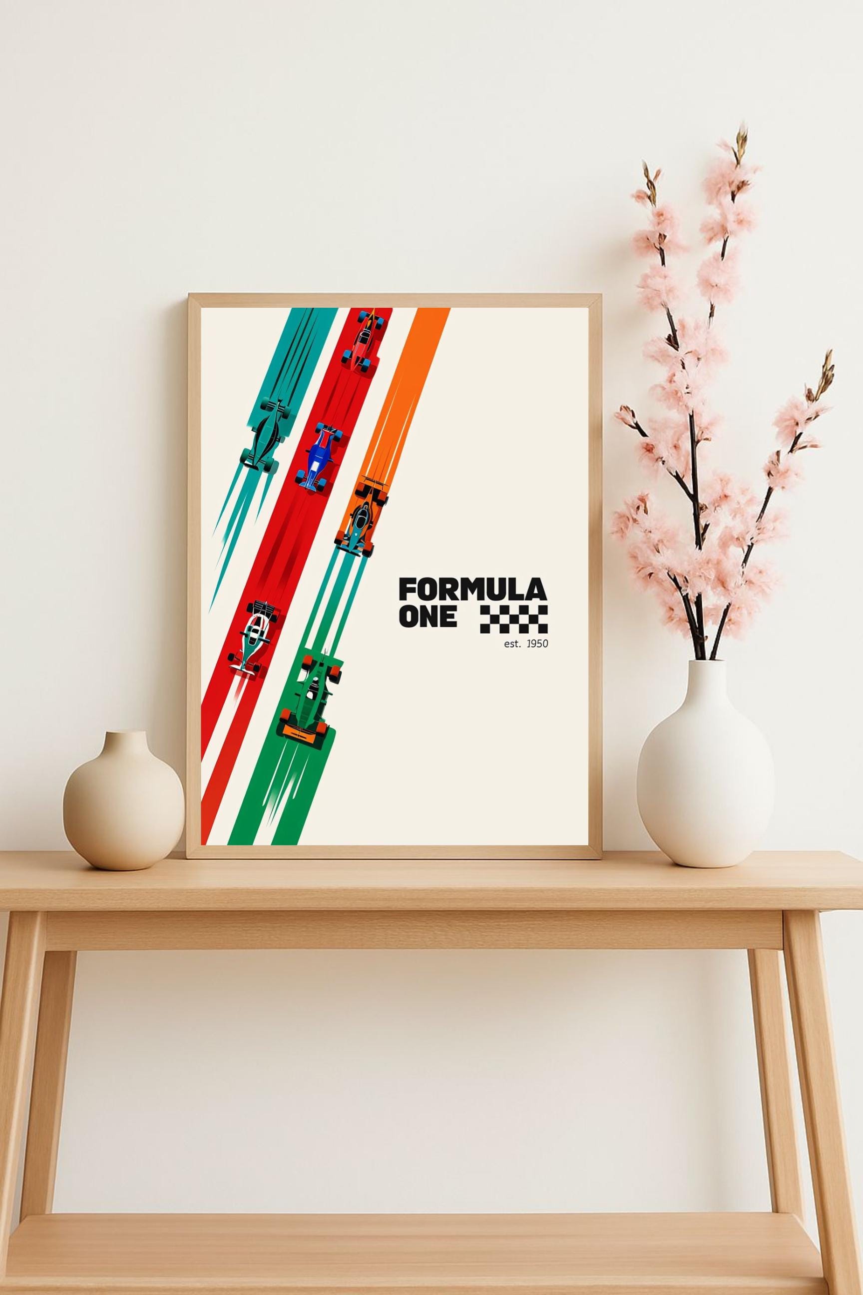 Retro Formula One Racing Poster: Motorsport Wall Art (digital Download ...