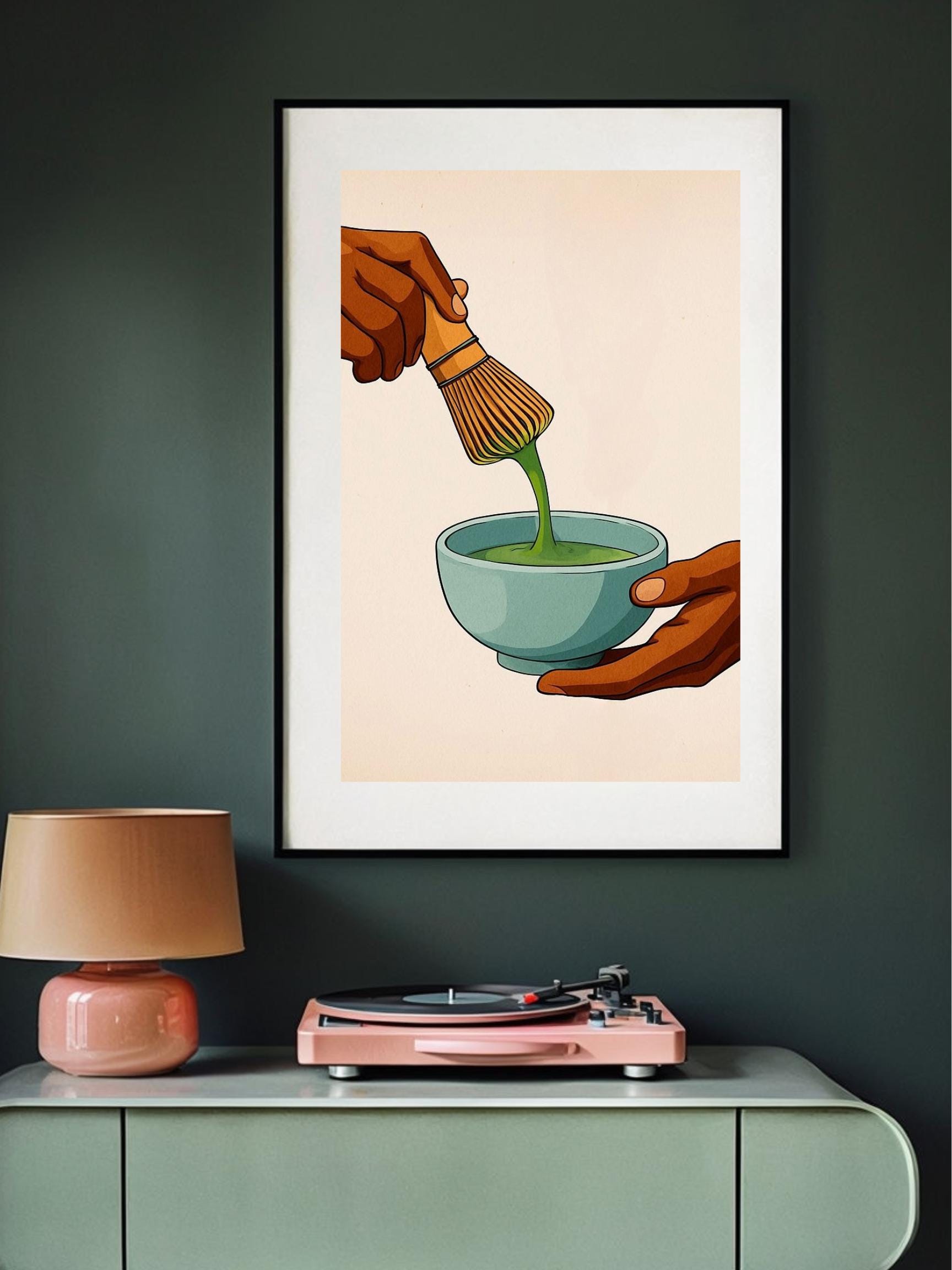 Modern Matcha Art Print – DIGITAL DOWNLOAD, Bold Japanese Tea Whisk ...