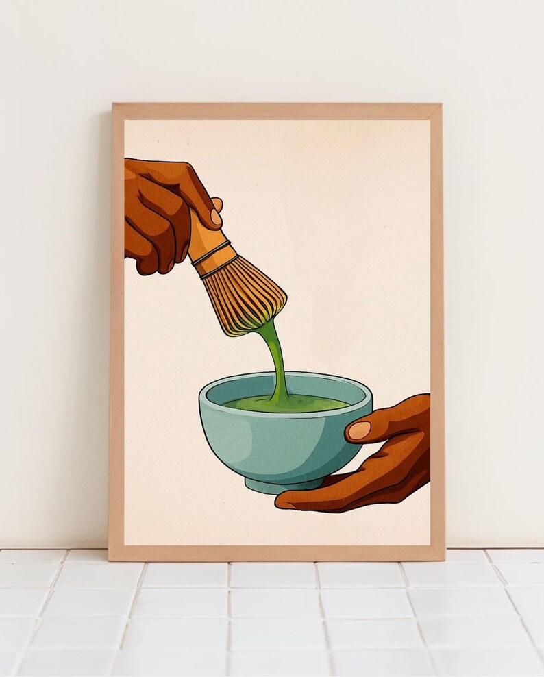 Modern Matcha Art Print – DIGITAL DOWNLOAD, Bold Japanese Tea Whisk ...